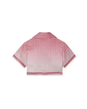 Casablanca Morning City View Cropped Silk Shirt