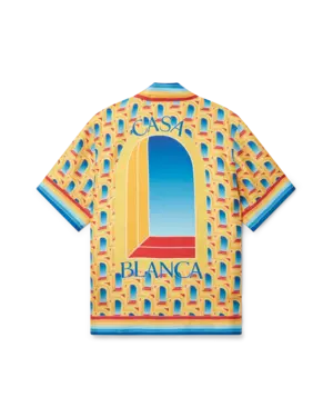 Casablanca L'arche De Jour Cuban Collar Silk Shirt