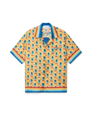Casablanca L'arche De Jour Cuban Collar Silk Shirt