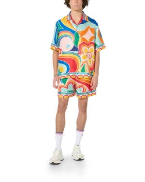 Casablanca Le Pouvoir Des Fleurs Silk Shorts