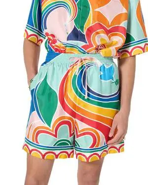 Casablanca Le Pouvoir Des Fleurs Silk Shorts