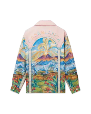 Casablanca Chevaux Sauvages Printed Silk Shirt