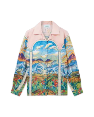 Casablanca Chevaux Sauvages Printed Silk Shirt