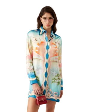 Casablanca Tennis Club Silk Shirt Dress