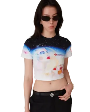Casablanca Galactic Connection Cropped T-shirt