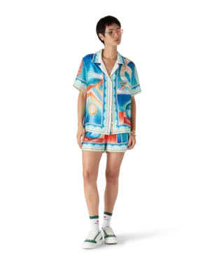 Casablanca Galaxy Court Silk Short Sleeve Shirt