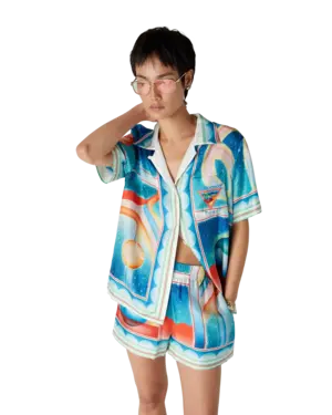 Casablanca Galaxy Court Silk Short Sleeve Shirt