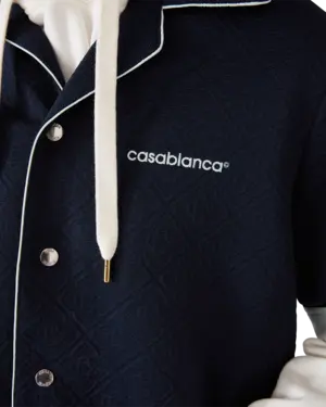 Casablanca Monogram Jacquard Knit Short Sleeve Shirt
