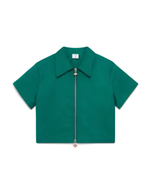 Casablanca Cotton Monogram Jacquard Cropped Shirt