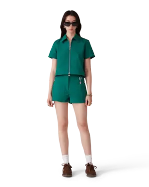 Casablanca Cotton Monogram Jacquard Cropped Shirt