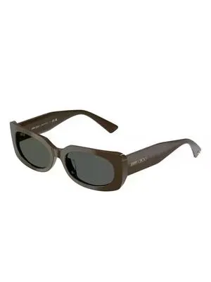 JIMMY CHOO Emeline Rectangle-frame Sunglasses