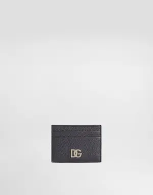 Dolce & Gabbana Calfskin Card Holder With Logo - Blue