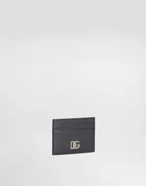 Dolce & Gabbana Calfskin Card Holder With Logo - Blue