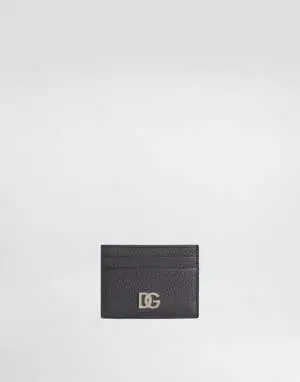 Dolce & Gabbana Calfskin Card Holder With Logo - Blue