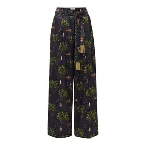 ASHAKI Shanti Tiger" Printed Wide-leg Trousers