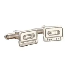POSH TOTTY DESIGNS Sterling Cassette Tape Cufflinks - Silver