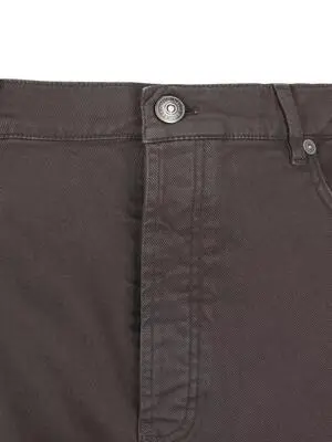 Brunello Cucinelli Dark Coffee Cotton Twill Five-pocket Trousers