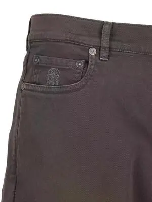 Brunello Cucinelli Dark Coffee Cotton Twill Five-pocket Trousers