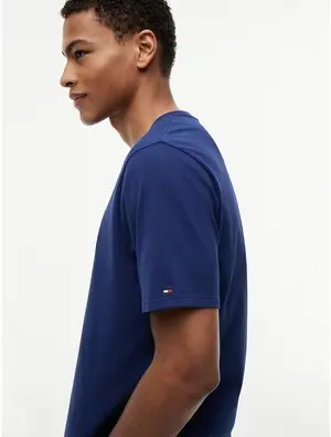 Tommy Hilfiger Two-tone Flag Logo T-shirt - Navy