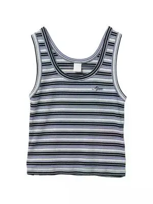 AAPE BY *A BATHING APE Apee™ A Bathing Ape® Logo Embroidered Striped Top - Blue