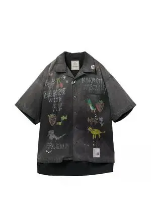 Mihara Yasuhiro All-over Graphic Print Shirt - Grey