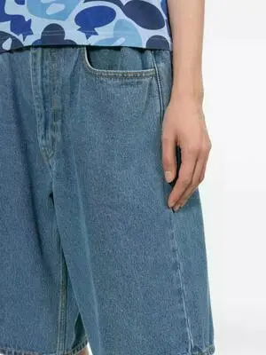 AAPE BY *A BATHING APE Apee™ A Bathing Ape® Dark Denim Logo Patch Shorts