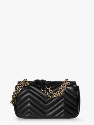 Gucci Gg Marmont Leather Shoulder Bag - Black