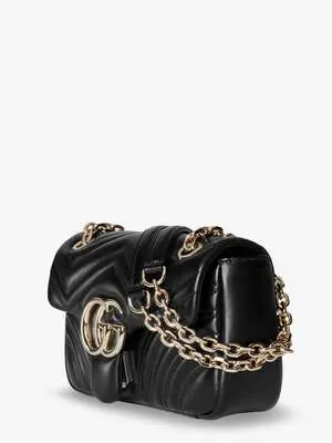 Gucci Gg Marmont Leather Shoulder Bag - Black