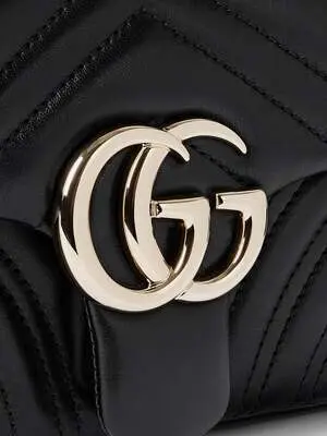 Gucci Gg Marmont Leather Shoulder Bag - Black