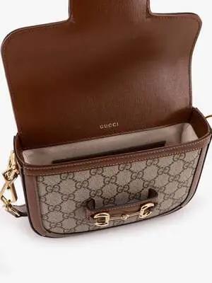 Gucci 1955 Horsebit Gg Supreme Canvas Bag - Brown