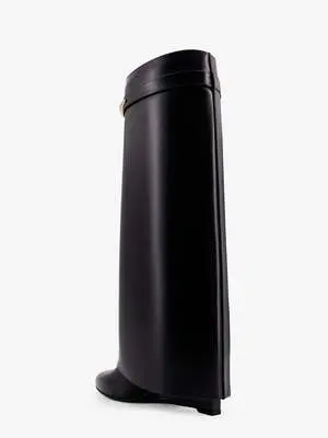 Givenchy Shark Leather Pointed Toe Wedge Boots