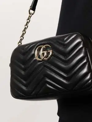 Gucci Gg Marmont Leather Camera Bag - Black
