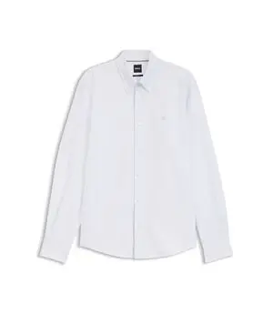 BOSS Regular-fit Cotton Shirt With Double B Logo - White