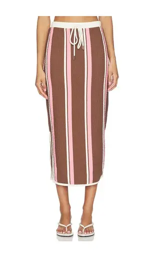 CURAAE BY ELLIATT Striped Knit Midi Skirt