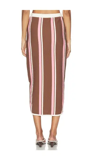 CURAAE BY ELLIATT Striped Knit Midi Skirt