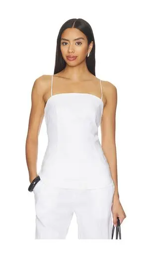 AEXAE Linen Strap Top - White