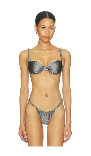 LOVEWAVE The Rowena Top In Metallic - Silver
