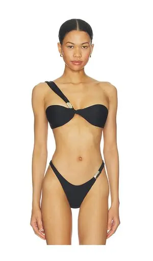 LOVEWAVE The Alejandro One-shoulder Bikini Top - Black