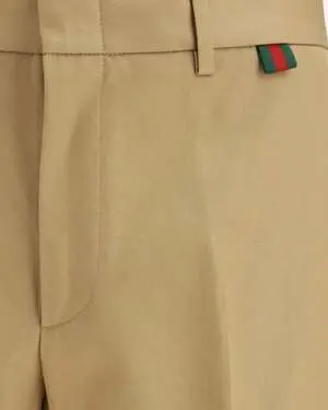 Gucci Cotton Trousers With Web Detail