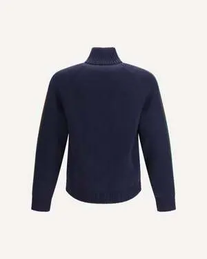 Gucci Zip-up Knitted Jacket With Web Trims - Blue