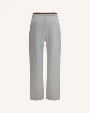 Gucci Cotton Jersey Leisure Pants With Web Trim - Grey