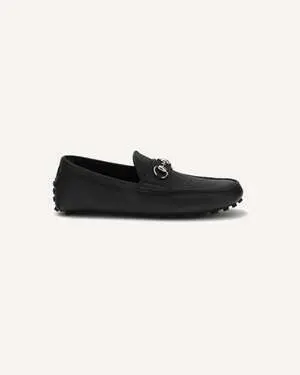 Gucci Horsebit Driver Loafers In Embossed Leather