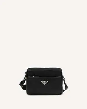 Prada Re-nylon And Saffiano Shoulder Bag - Black