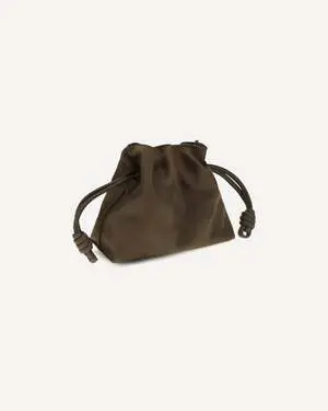 Loewe Medium Flamenco Clutch In Garnet Nubuck - Brown