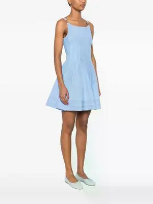 Maje Ribbed-knit Buckled-strap Mini Dress