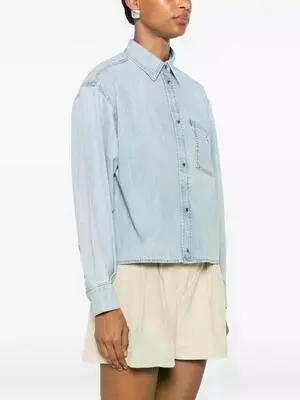 Maje Cotton Denim Shirt With Heart Motif