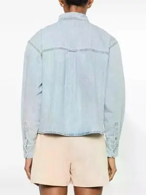 Maje Cotton Denim Shirt With Heart Motif