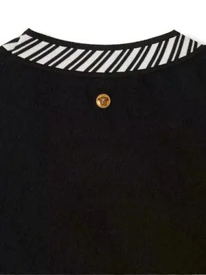 Versace Striped-trim Medusa Plaque Cardigan - Black
