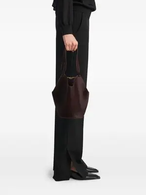Khaite Lotus Mini Leather Bucket Bag - Red