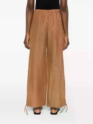 120% Lino Palazzo Pants With Drawstring Waist